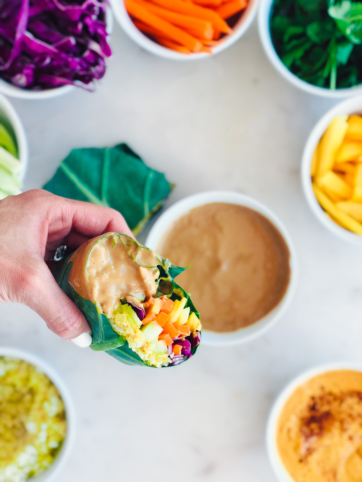 Thai Veggie Wraps with Sunflower Seed Butter Dip - free recipe!